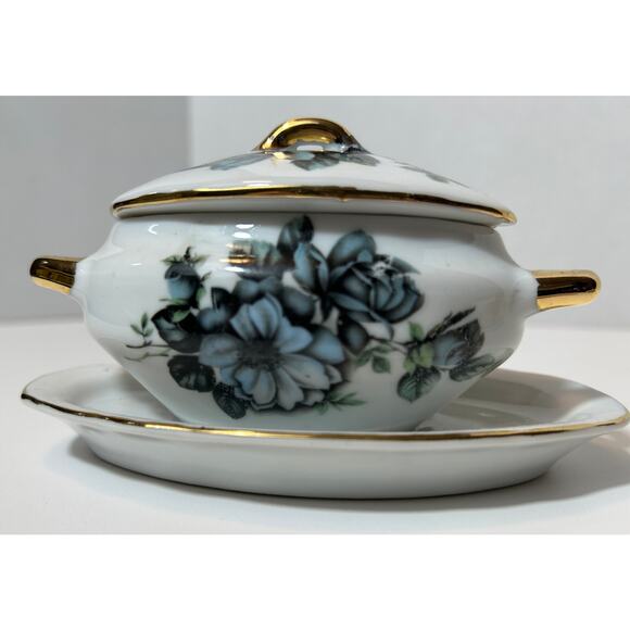 Bavaria | Dining | Vintage Bavaria Black Rose Porcelain Miniature ...